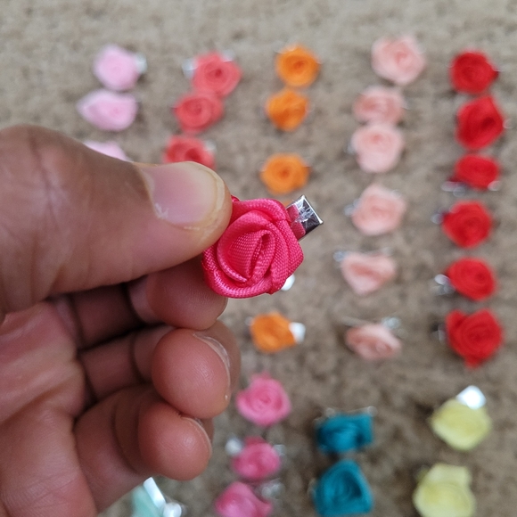 Accessories | 6 Pieces Mini Rose Rolled Flower Tiny Hair Clip ...